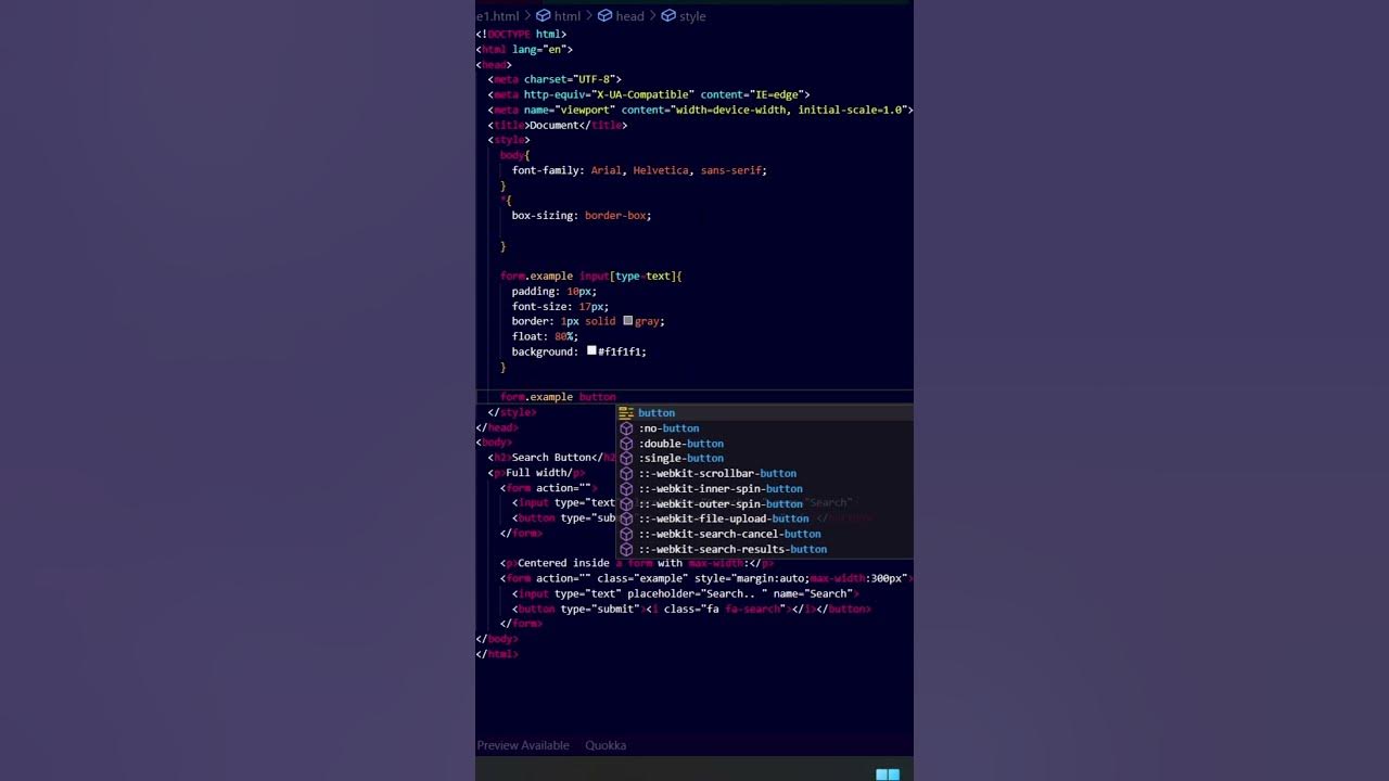Search Button In Html Css Shorts Searchbar Coding Youtube