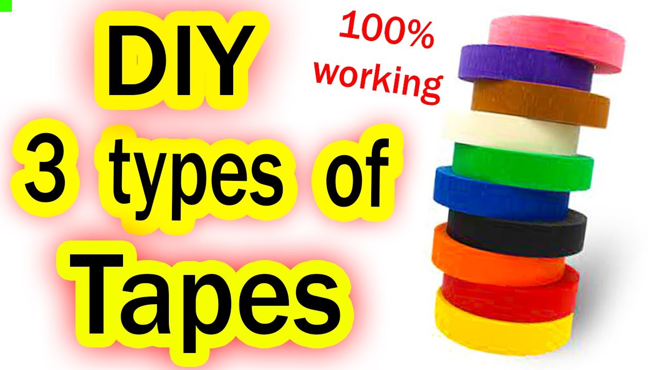 Homemade 3 types of Tapes | How to make glitter tape | homemade tape ...