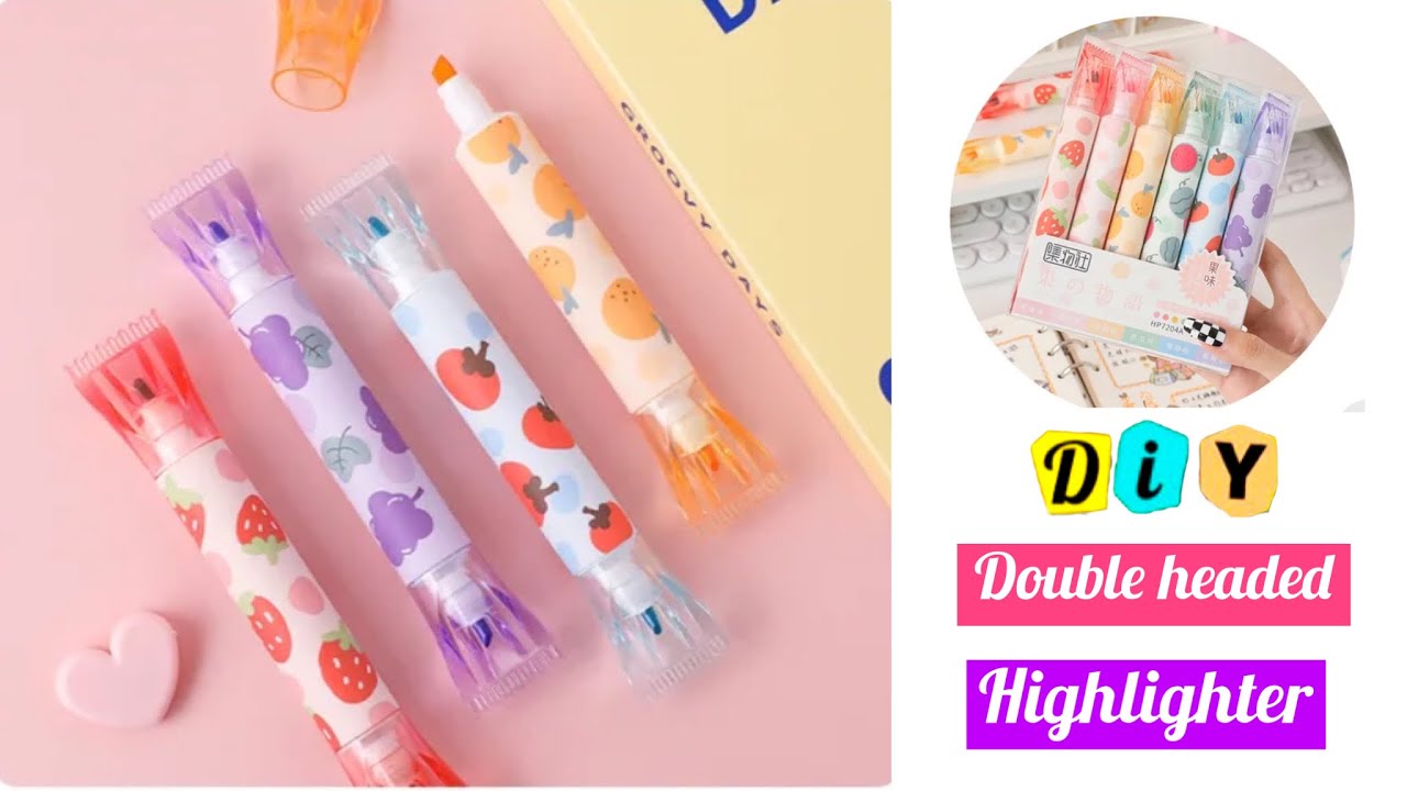 DIY Double headed highlighter / paper craft / how to make / diy school ...