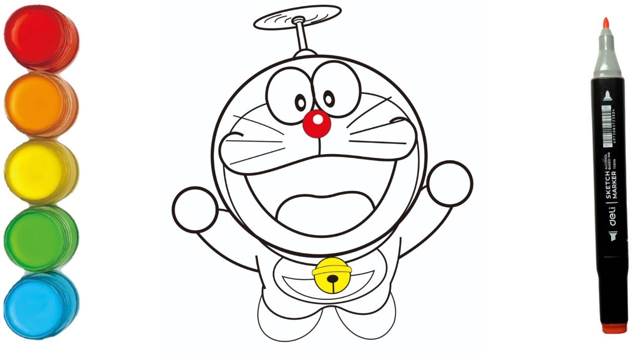 Drawing a nice flying Doraemon - How to draw Doraemon #doraemon # ...