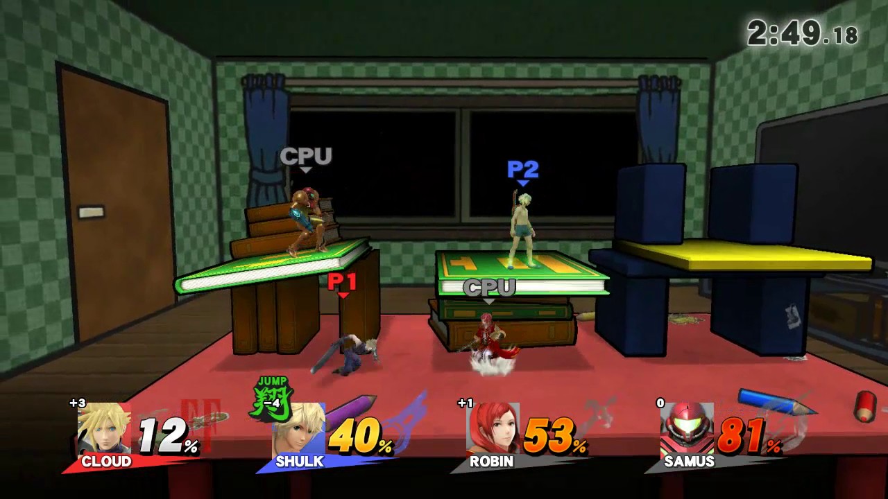 Super Smash Bros Wii U Online Battle Cloud vs. Shulk vs. Robin vs ...