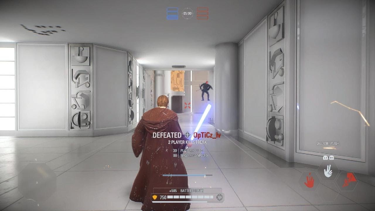 Obi-Wans Force Push Is OP & Invisible Rey Battlefront II Showdown - YouTube