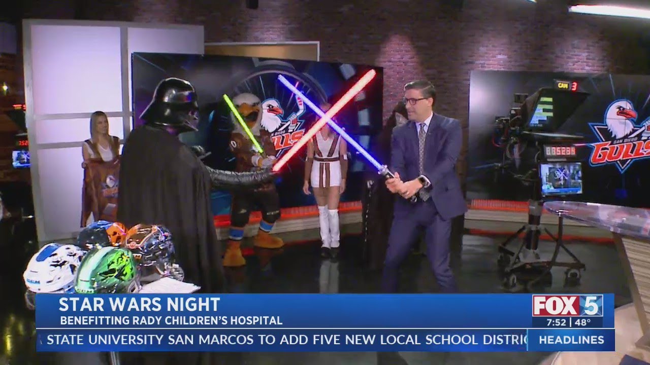 San Diego Gulls Star Wars Night Benefits Rady Children's - YouTube