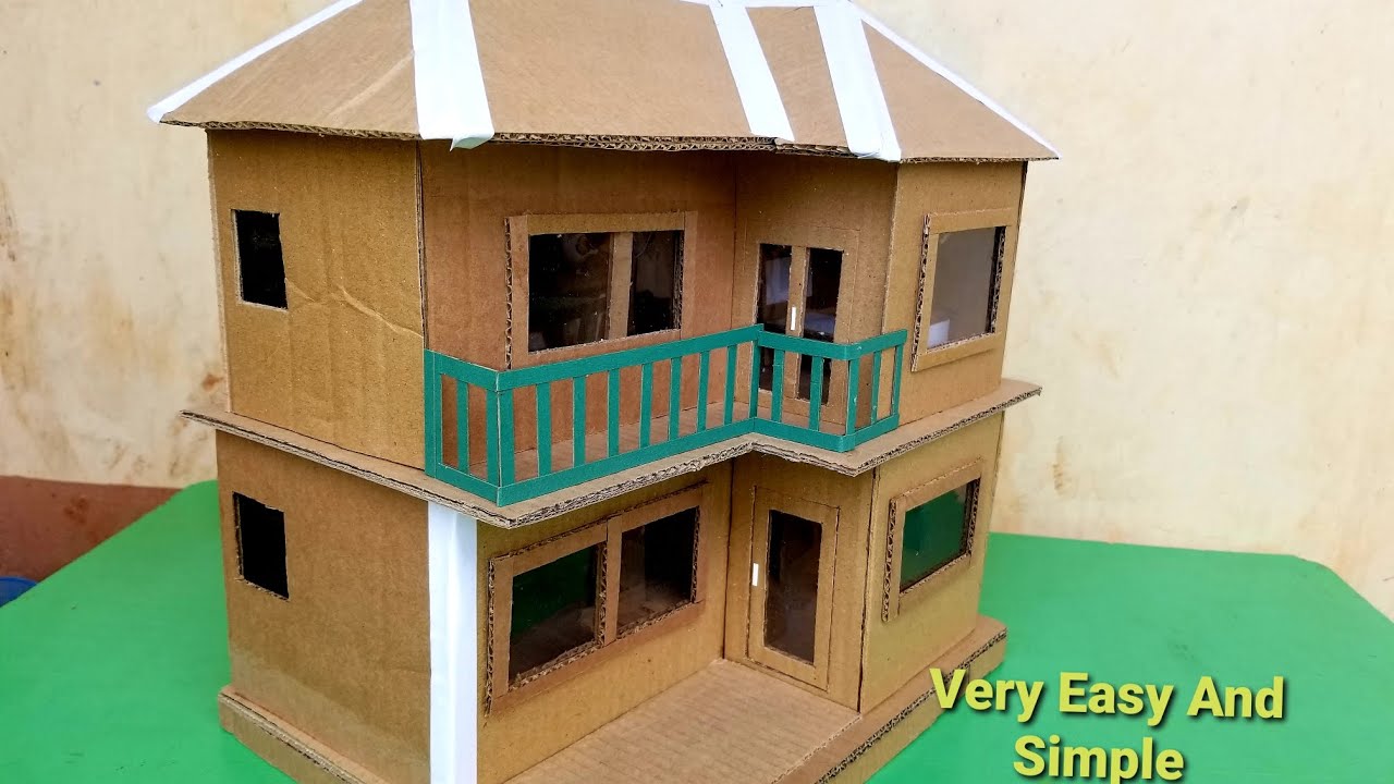 Simple way to make a DIY house from cardboard #014 Miniature DIY ...