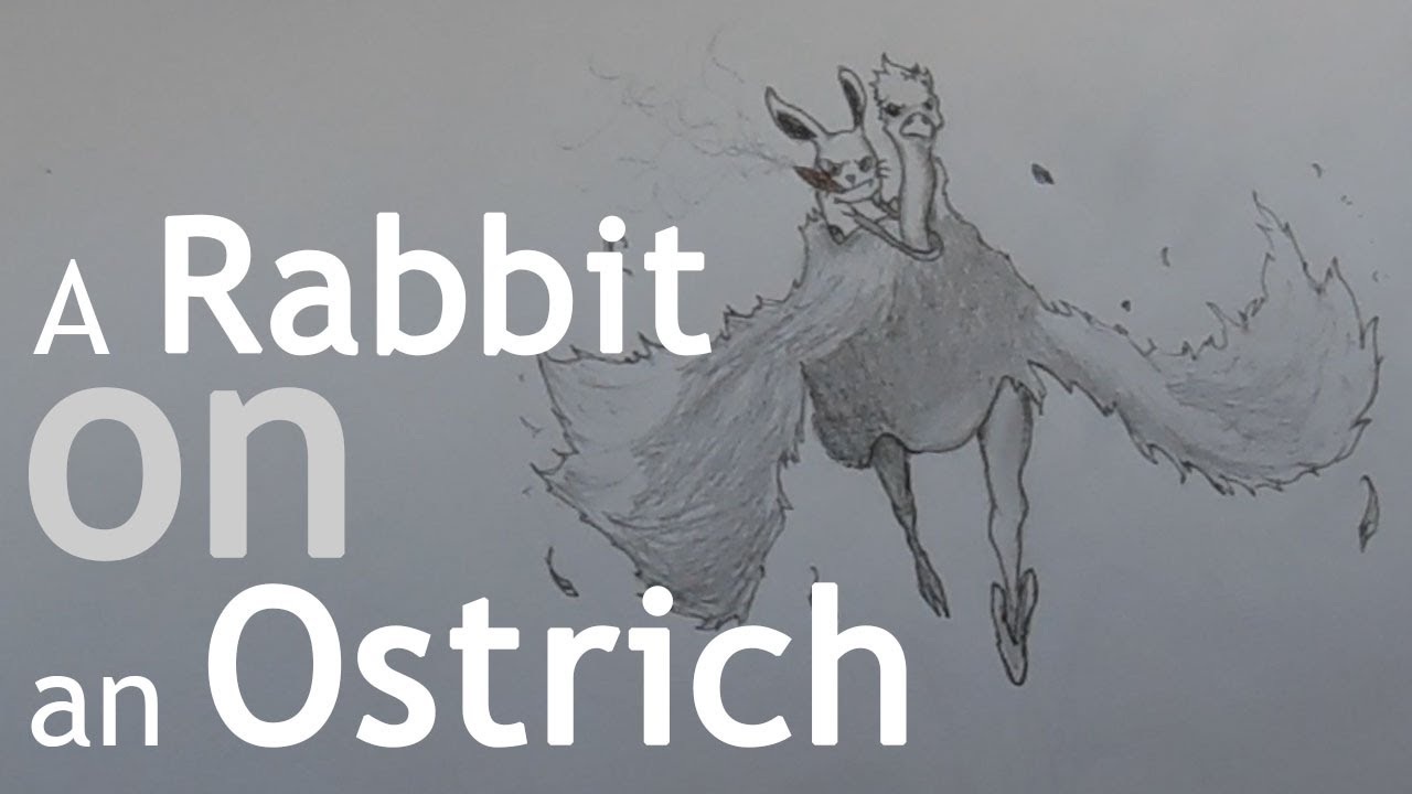 DRAWING A RABBIT ON AN OSTRICH DOING A RACE - YouTube