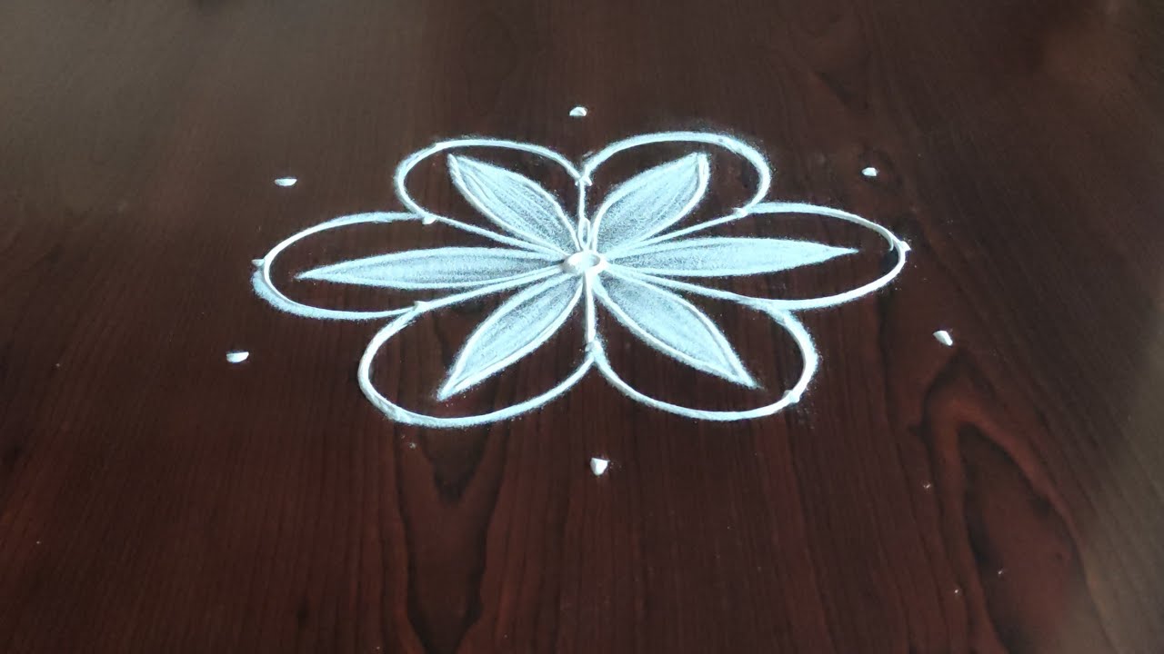 // Sresta Rangoli // 2 Easy beautiful daily kolams only (5*3) dots ...