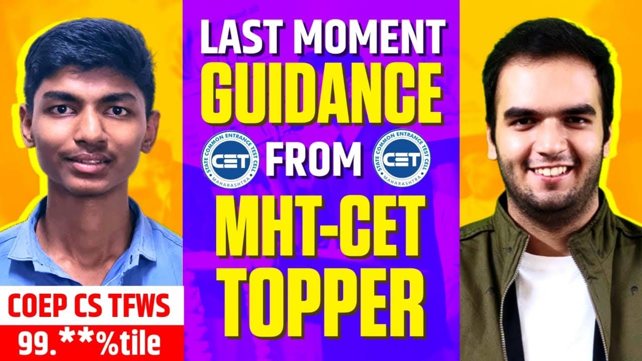 LAST WEEK GUIDANCE FROM MHTCET TOPPER - RG LECTURES MHTCET - FINAL ...