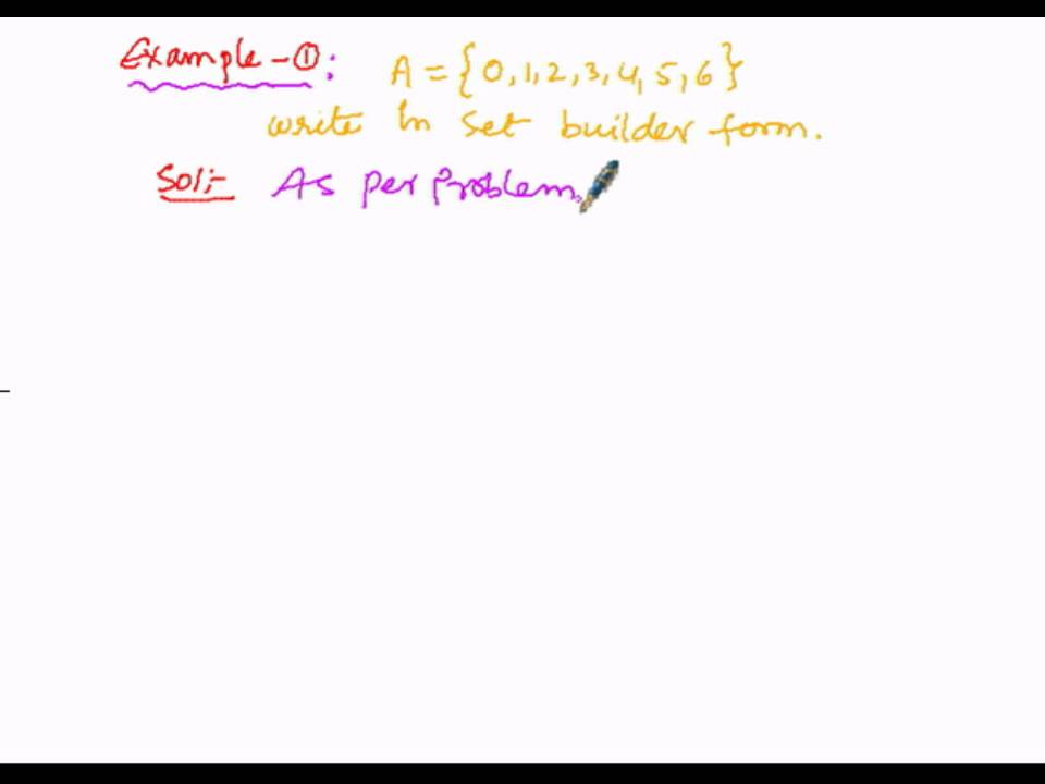 Algebra Representation Set Method2 Set Builder Form - YouTube