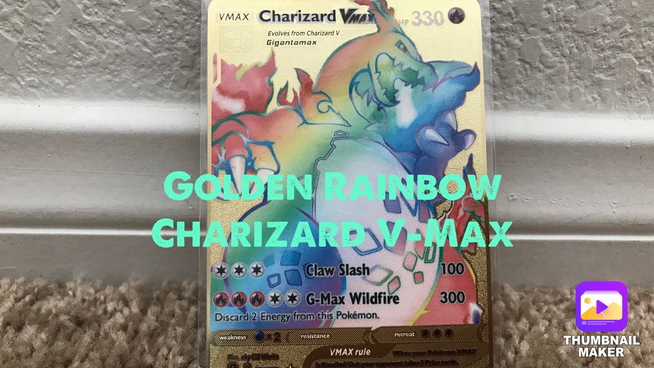 Opening Golden Rainbow Charizard V-Max! - YouTube