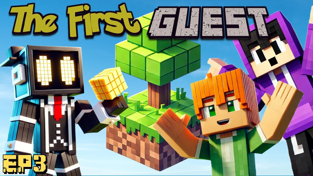 Our First Guest! - EP3 Skyblock ATM9 - YouTube