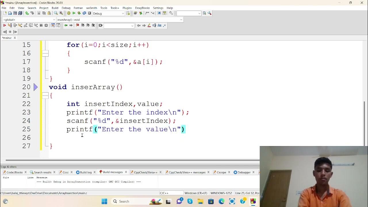 #12|ARRAYS| INSERCTION OF ARRAY ELEMENTS|BASICS OF C|PROGRAMMING - YouTube