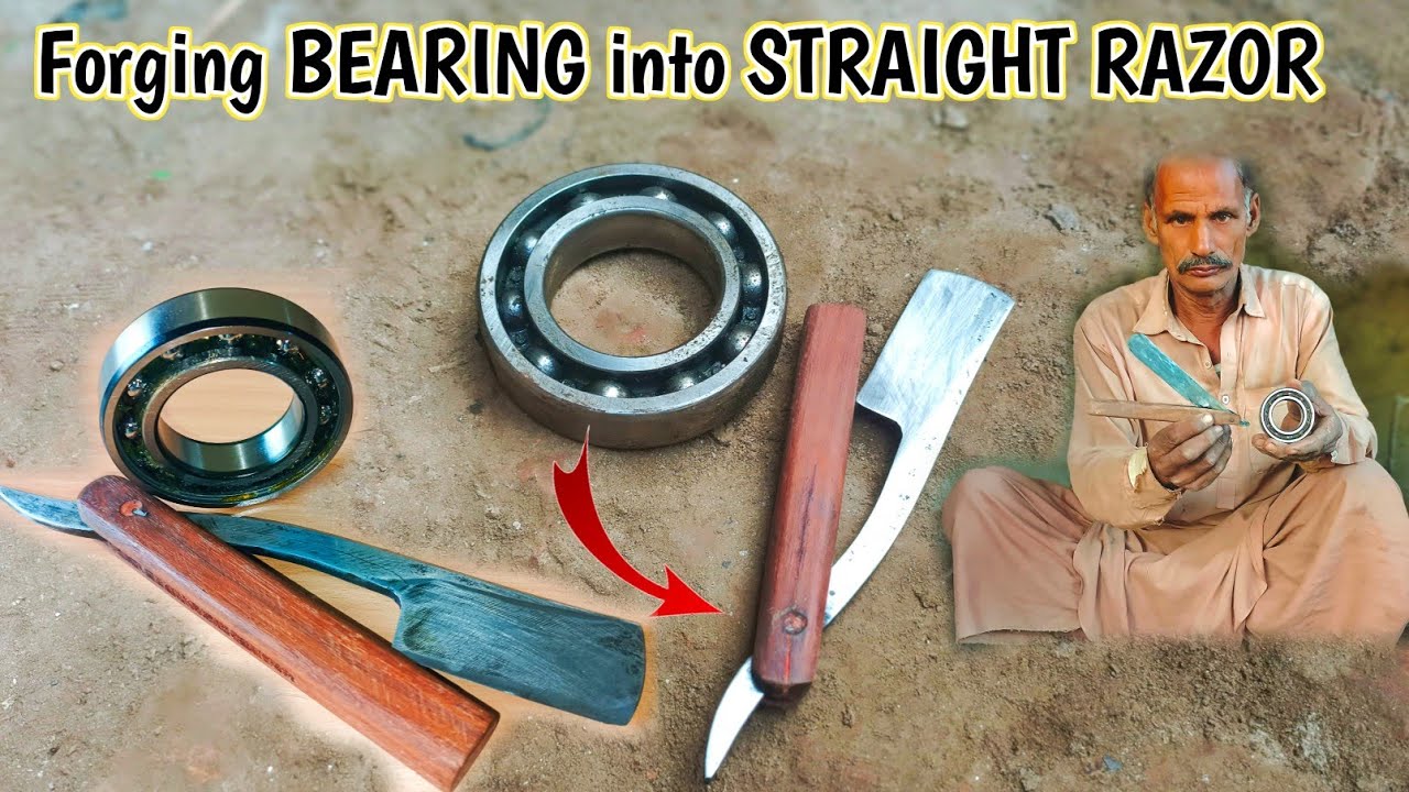 Forging BEARING into STRAIGHT RAZOR - YouTube