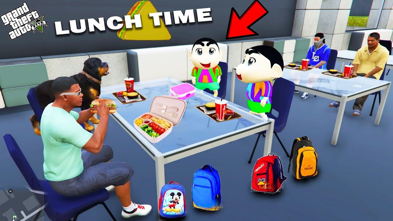 GTA 5 : Franklin Lunch On First Day In School With Shinchan in GTA 5 ...