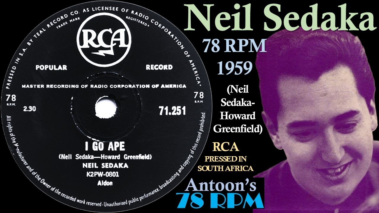 Neil Sedaka | I Go Ape | Rca 78 rpm | 1959 South Africa - YouTube