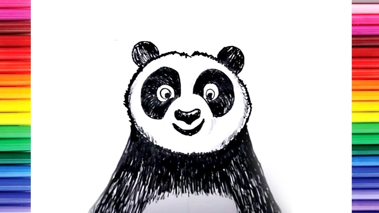 how to draw Po from kung fu panda drawing tutorials | Part 9 ...