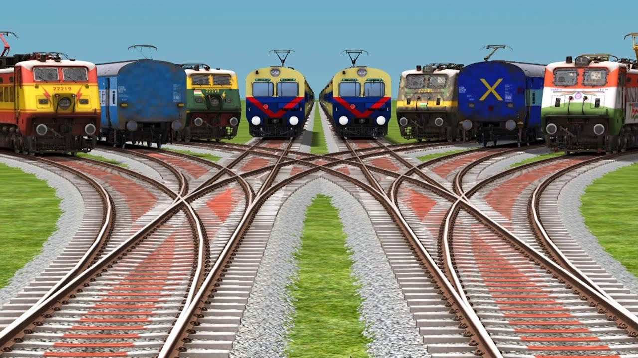 Eight Journey On Trains Crossing Railroad || Train Simulator Gameplay ...