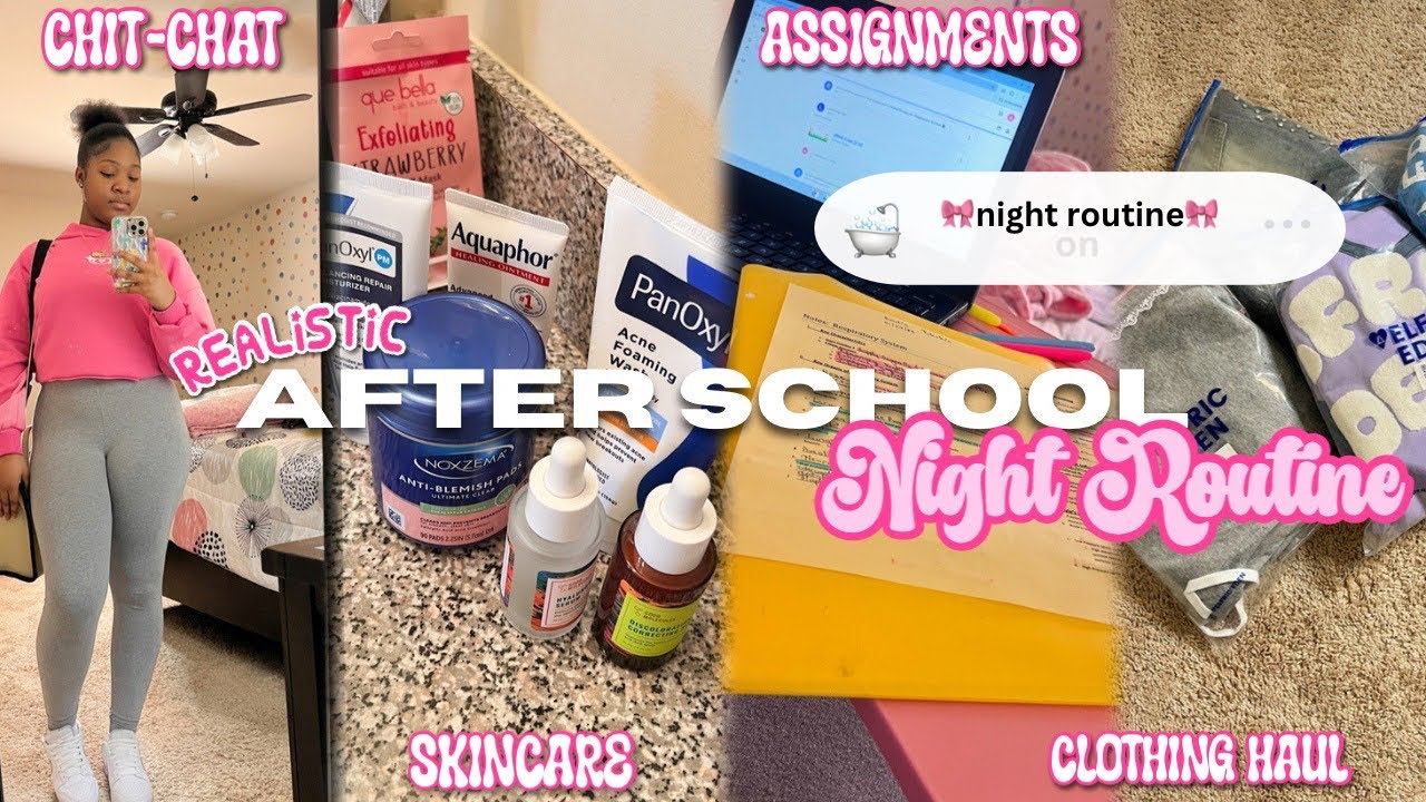 *REALISTIC* AFTER SCHOOL NIGHT ROUTINE | homework, hygiene, dinner ...