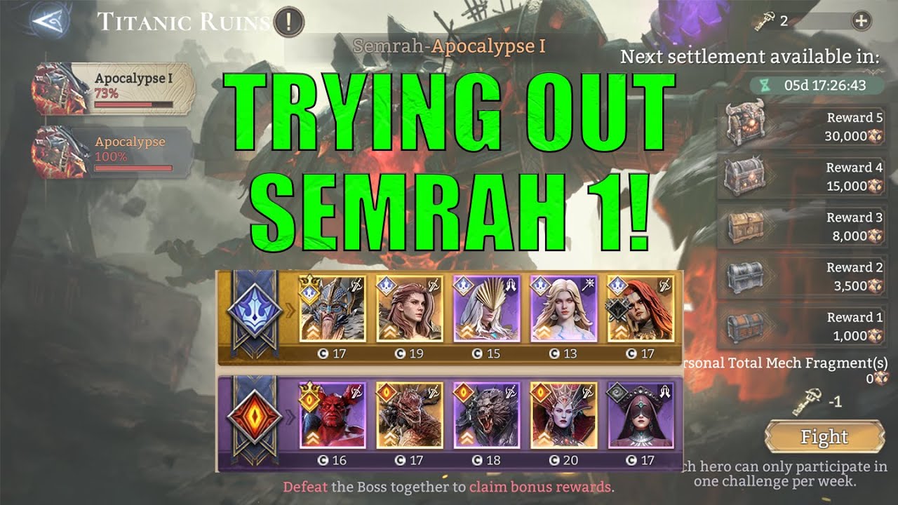 New Guild Boss Semrah 42K Fragment Run | No Dolores/Meta Units [Watcher ...