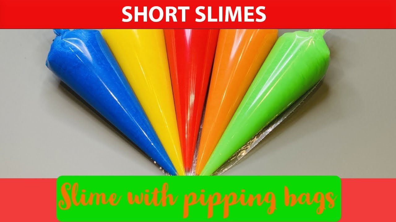 [SHORT SLIMES] Making Super Glossy Slime With Piping Bags Satisfying ...