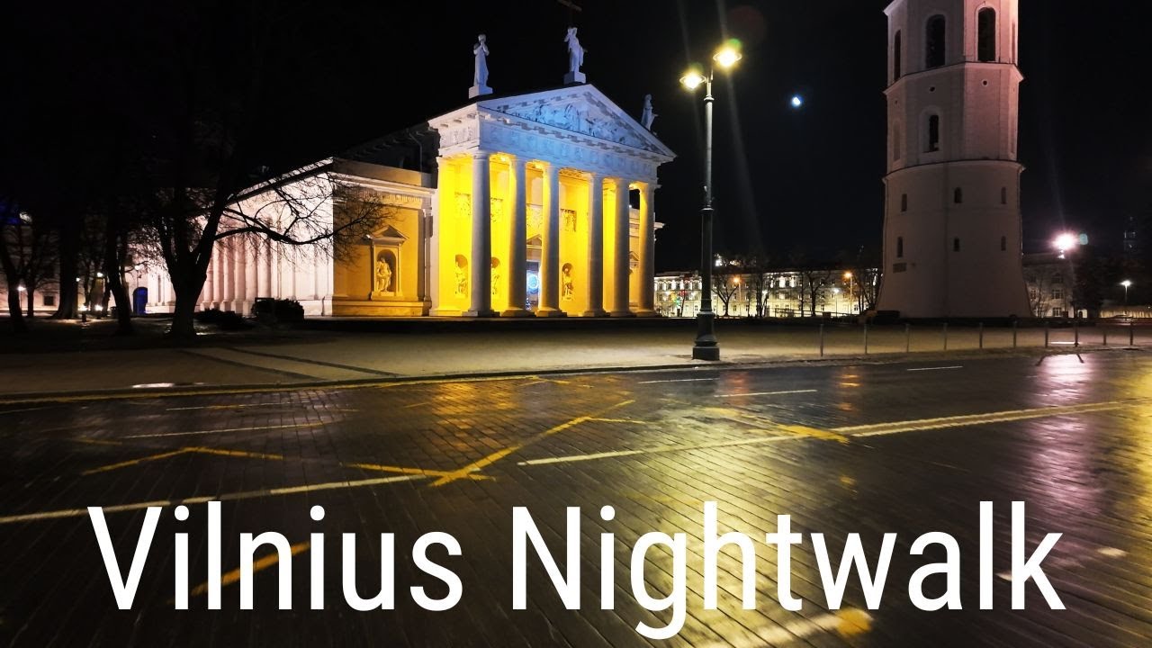 Night Walk in Vilnius: Exploring Lithuania's Capital After Dark - YouTube