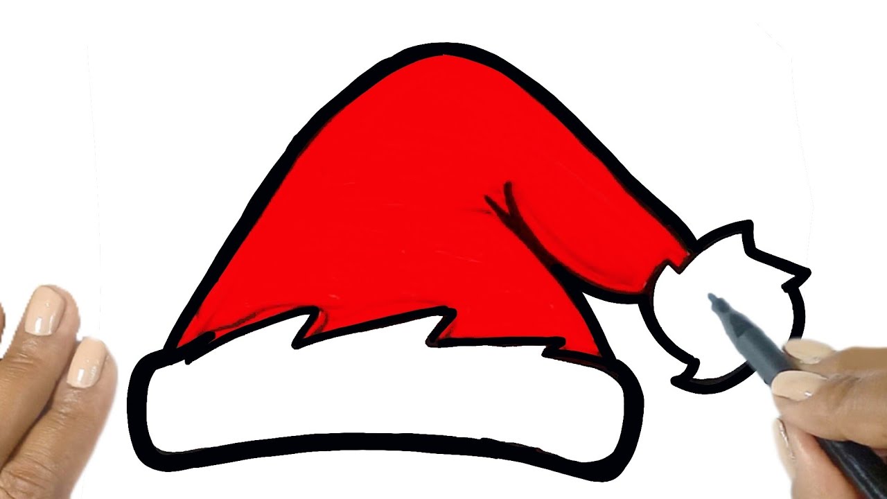 COMO DESENHAR UM GORRO DE NATAL - YouTube