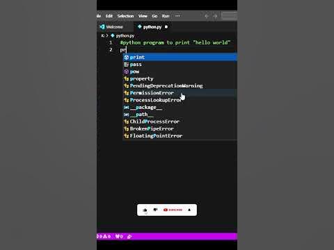 python program to print "Hello World"#python #helloworld #programming # ...