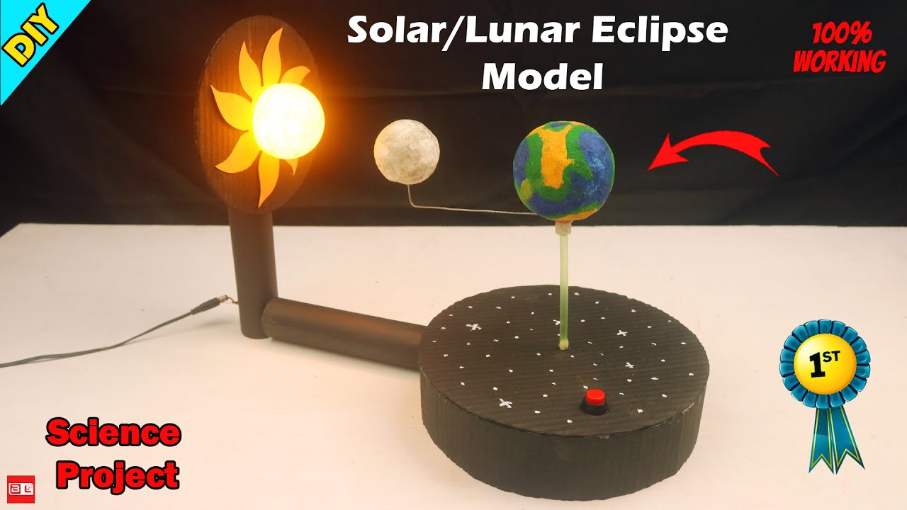 Solar/Lunar eclipse working model | Earth rotation working Model ...