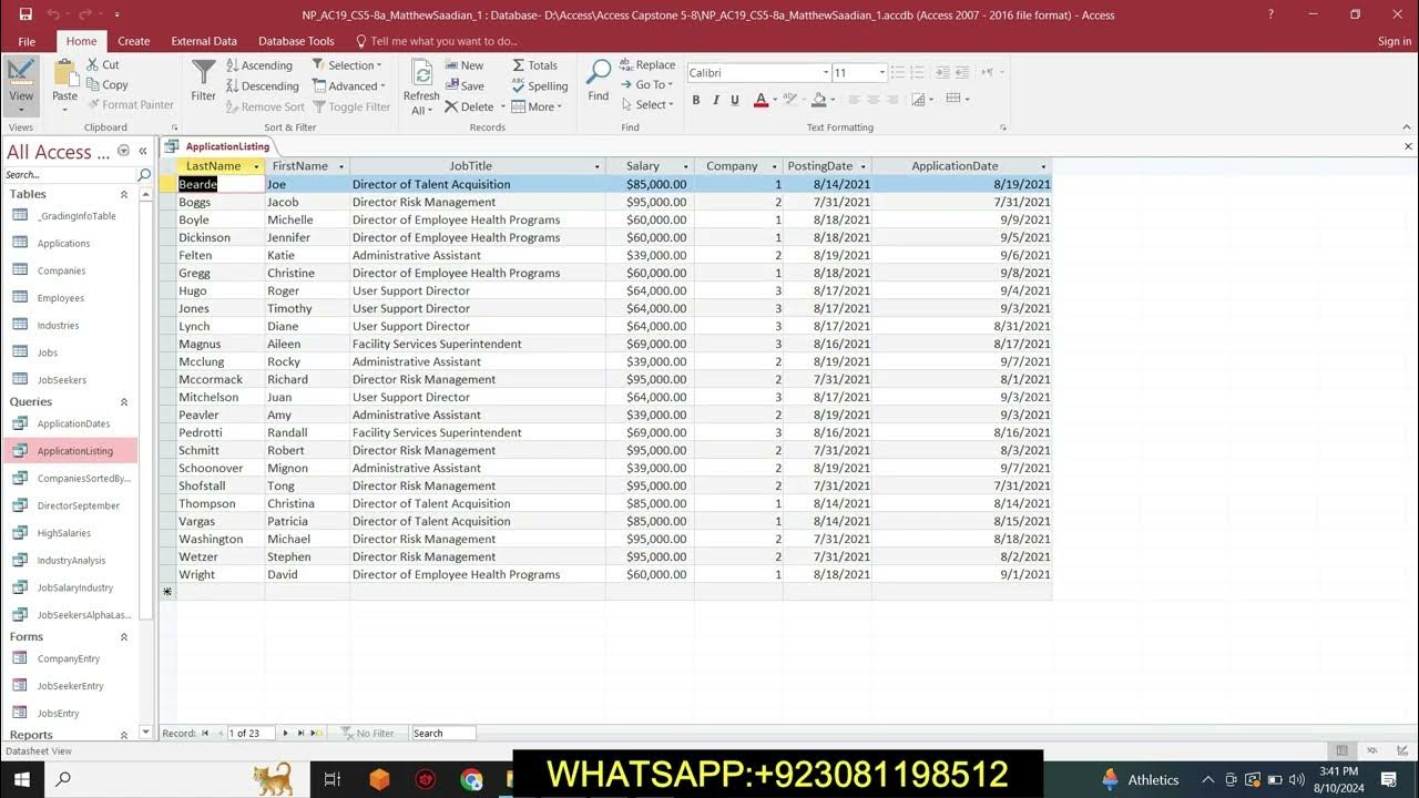 Access Modules 5-8 SAM Capstone Project 1a | Modules 5-8 SAM Capstone ...