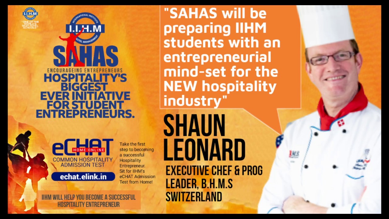 SAHAS | Entrepreneurship Cell | Shaun Leonard, Executive Chef and ...