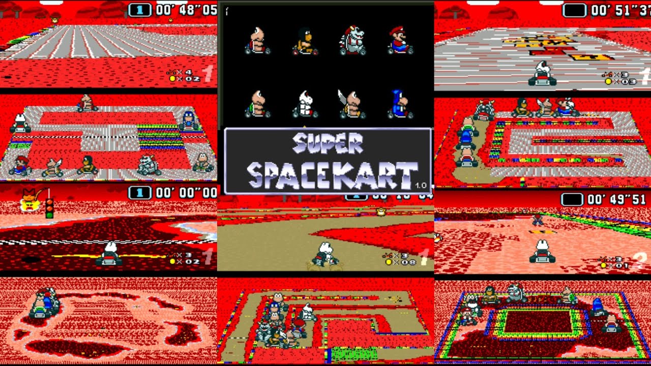 Super Space Kart [Beta] - Fire World (SMK Hack) - YouTube