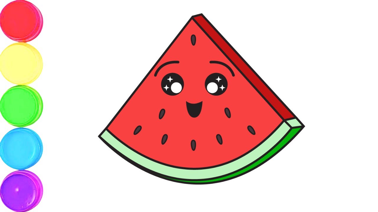 Watermelon Drawing 🍉 How To Draw A Watermelon Step By Step - YouTube