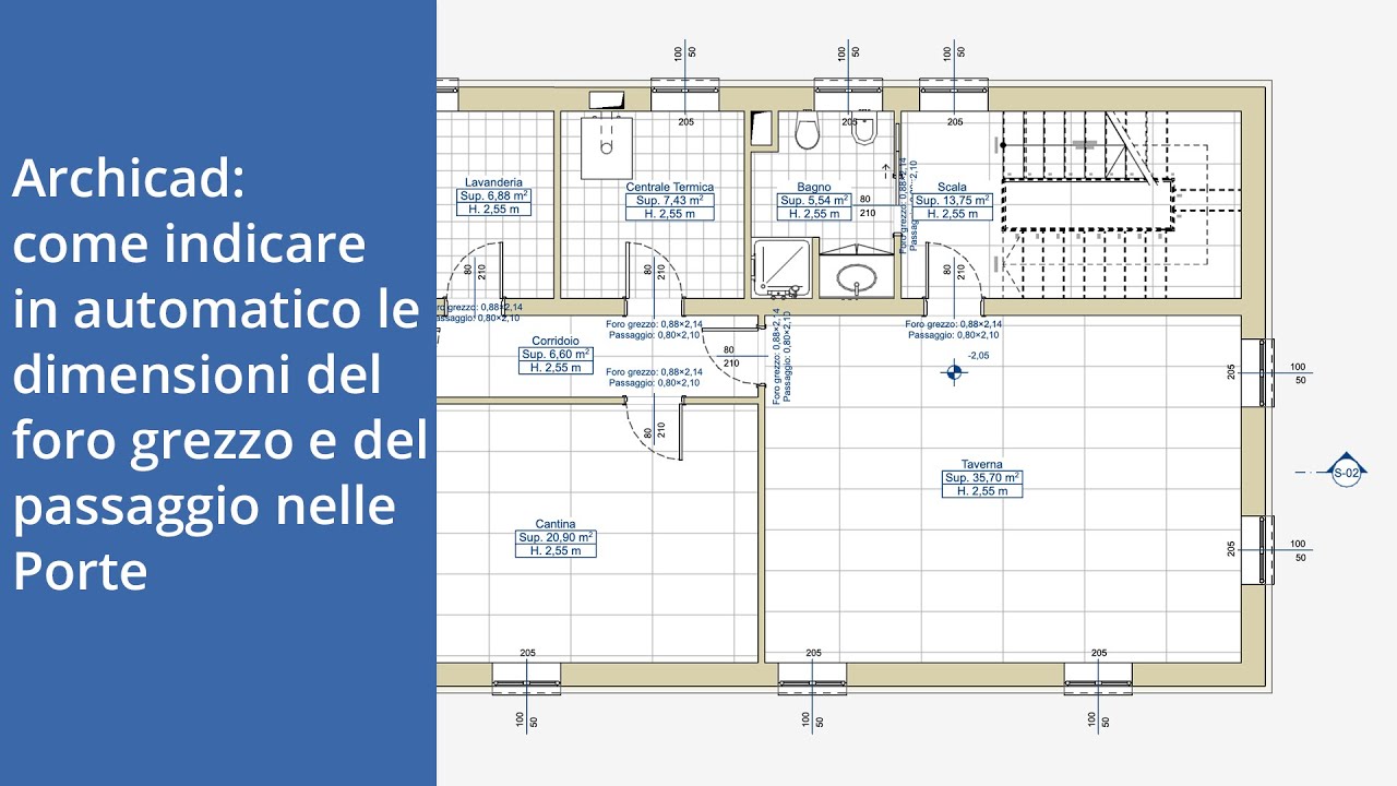 Archicad: usare lo Strumento Etichetta per dimensioni foro grezzo e ...