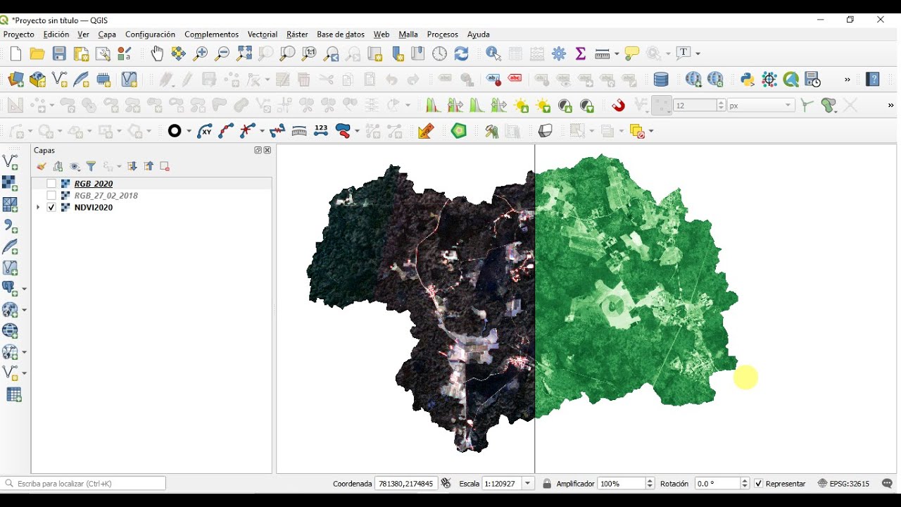 Cómo comparar imágenes ráster para la misma área de estudio en QGIS ...