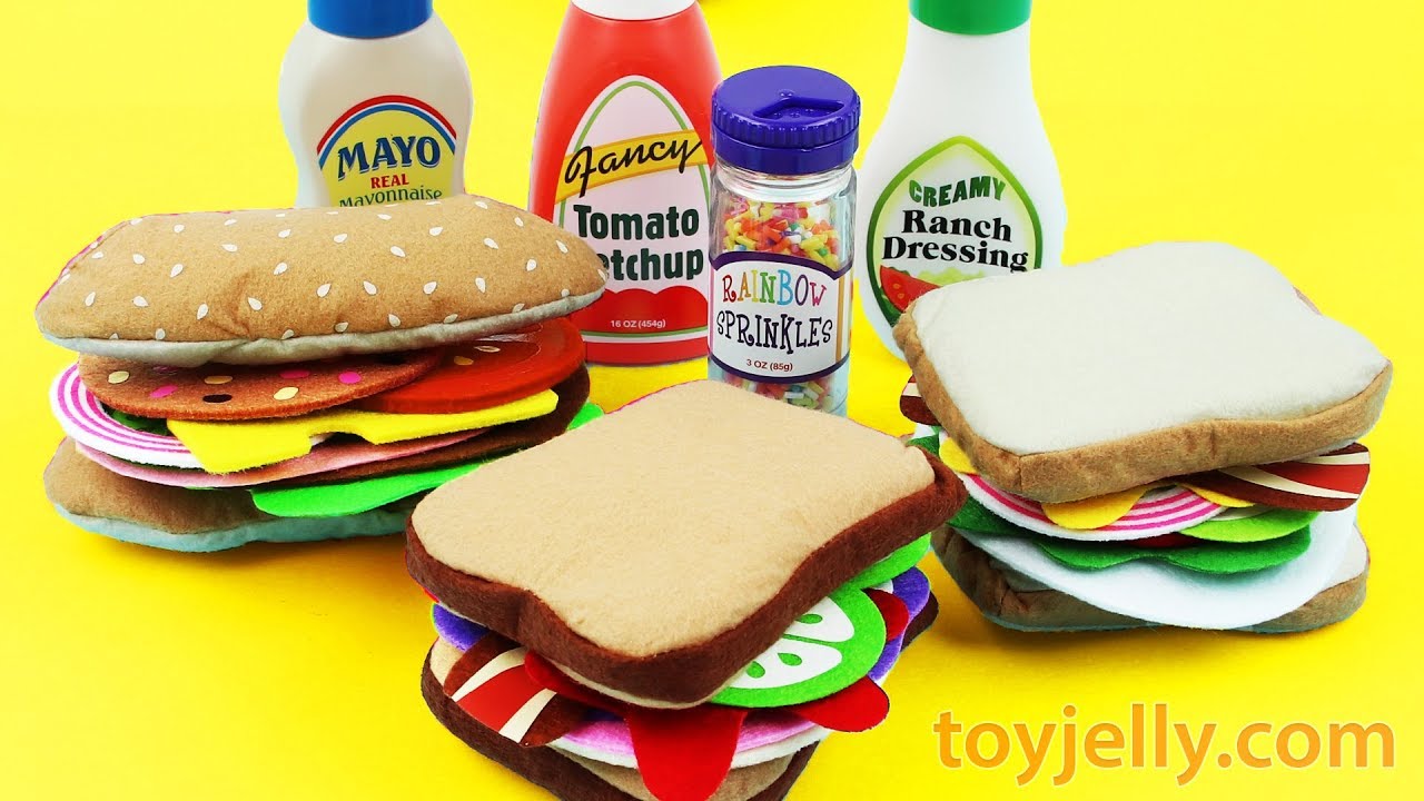 Toy Felt Food Toast Bacon & Egg Breakfast and Play Doh Microwave ...