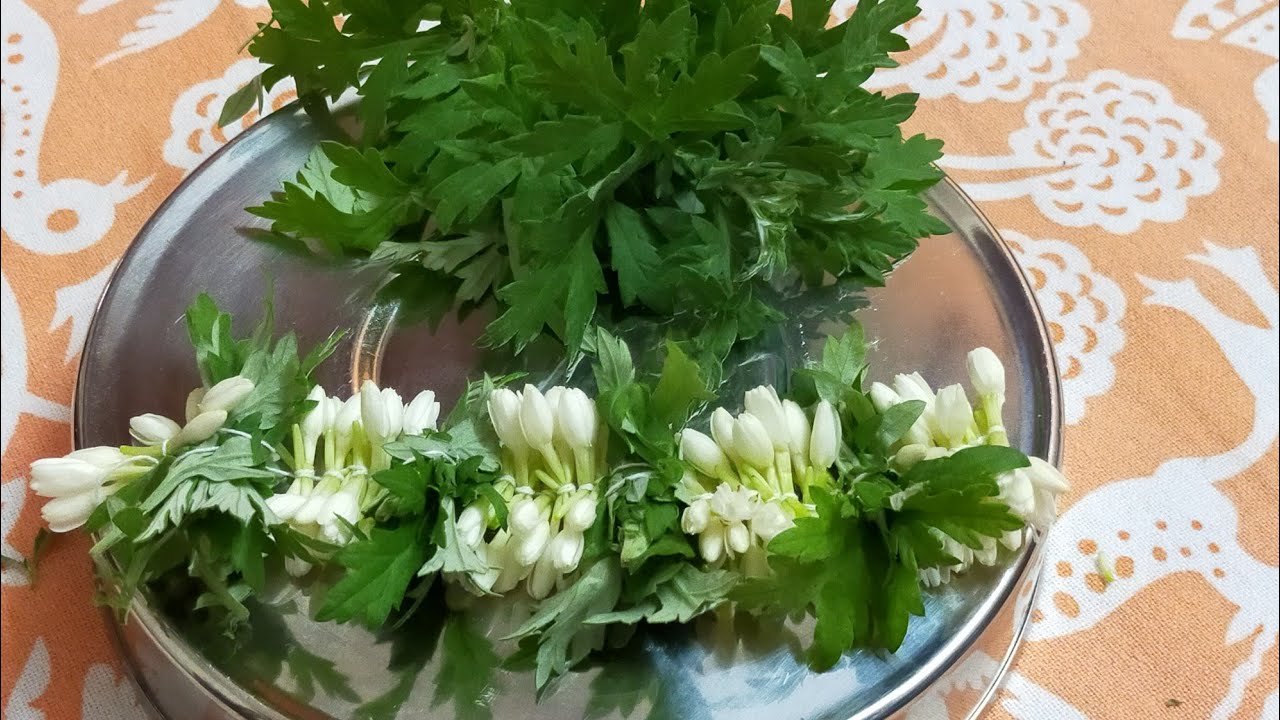 పూల మాల కట్టటం నేర్చుకుందాం/How to Make Virajaji pulu, Machipatri ...