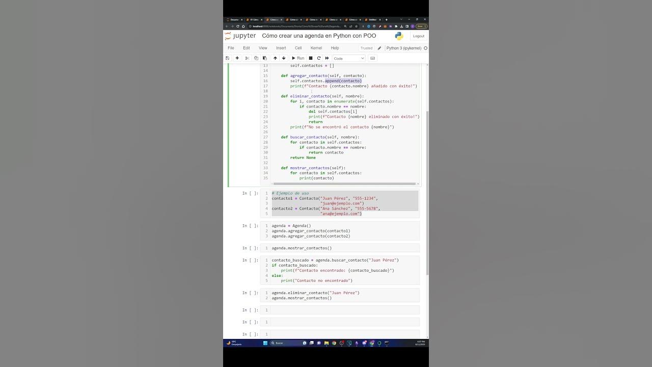 ¿Cómo crear una agenda en Python con POO? - YouTube