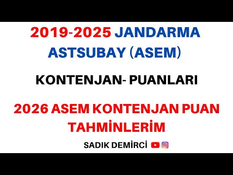 2019-2025 Jandarma astsubay ASEM kontenjan ve puanları 2026 ASEM kontenjan ve puan tahminlerim #asem
