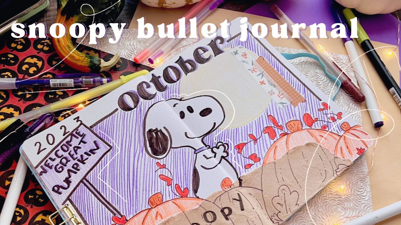 JOURNAL WITH ME • 4 autumnal snoopy bullet journal spreads 🎃 - YouTube
