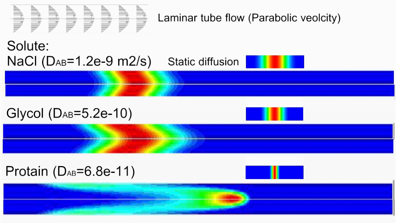 Taylor dispersion (Impulse input and response in laminar tube flow ...