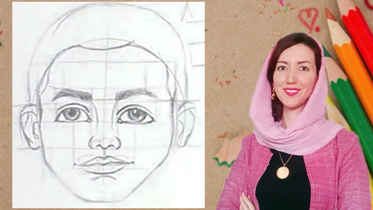 آموزش طراحی چهره teaching face design - YouTube