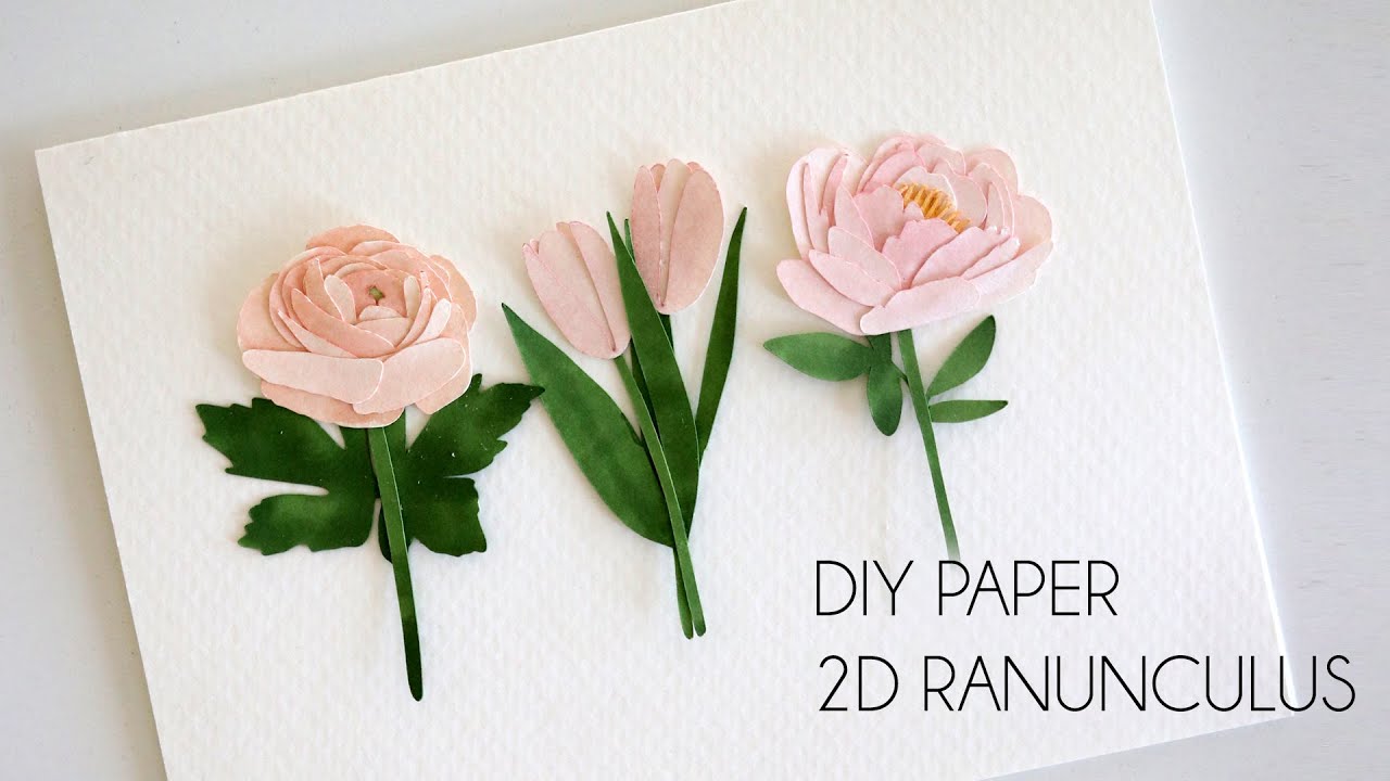 DIY Paper Ranunculus Card (paper flower making) - YouTube