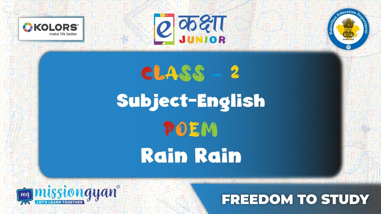 RBSE | Rajasthan School Education | PM eVIDYA | Class-2nd | English ...