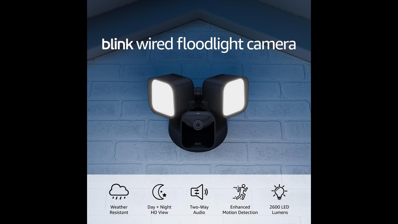 Blink Wired Floodlight Camera - 2600 Lumen, 1080p HD Outdoor Security ...