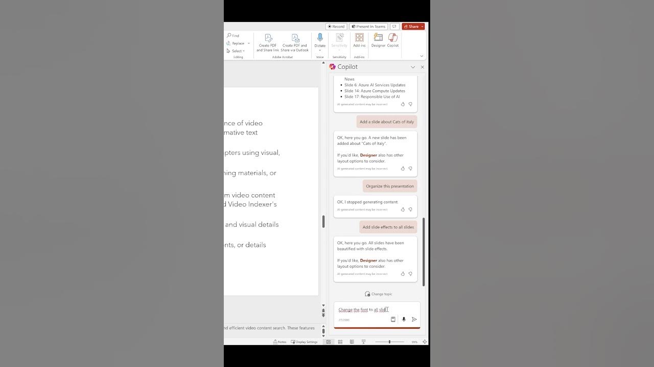 How to change the font from your PowerPoint presentation with Copilot #shorts #copilot # ...