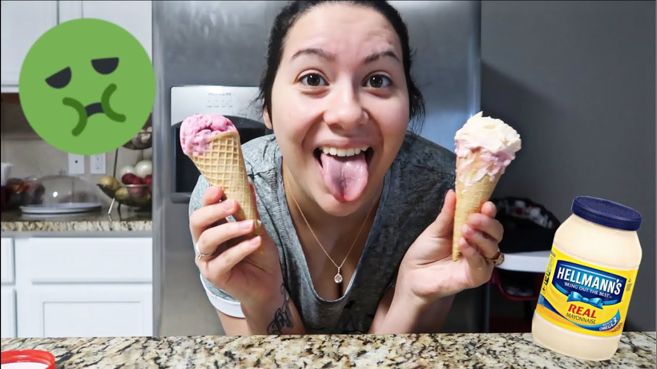 MAYONNAISE ICE CREAM PRANK ON HUSBAND! - YouTube