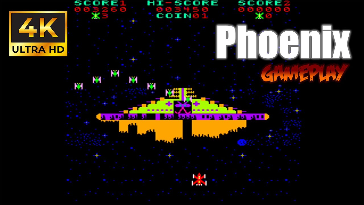 Phoenix arcade (1980) Gameplay 4K - Walktrough - YouTube