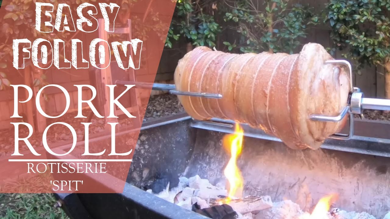 PORK ROLL 4 hours on rotisserie (spit FOLLOW ALONG BBQ) chilled beats ...