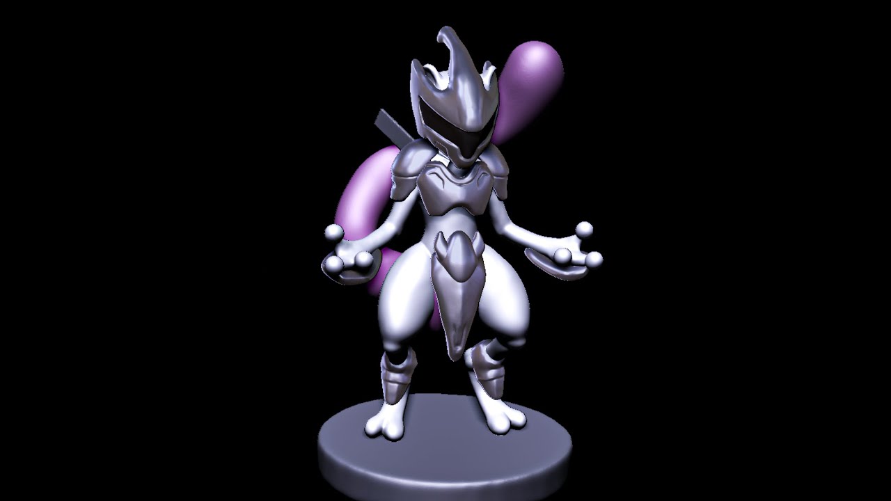 Armor Mewtwo Zbrush Timelapse - YouTube