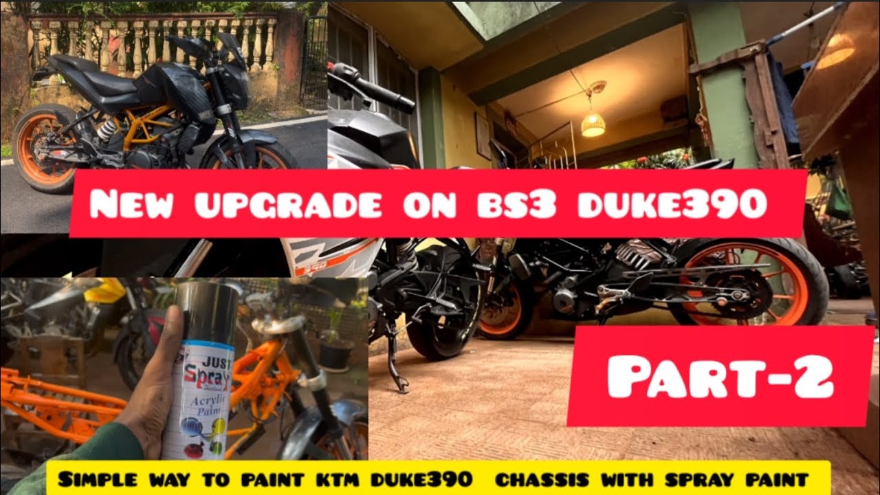 ktm duke390 chassis painting part-2|| new upgrade on bs3 duke 390 ...