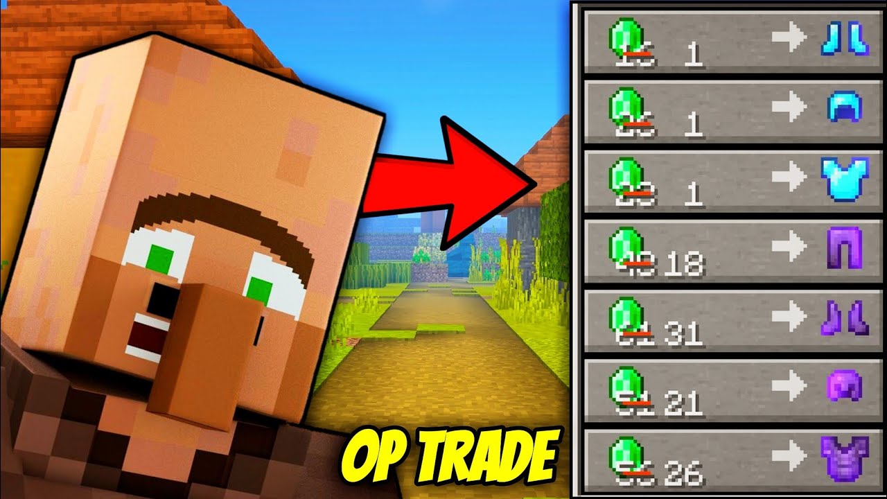 Minecraft, But Villagers Trade OP ITEMS - YouTube